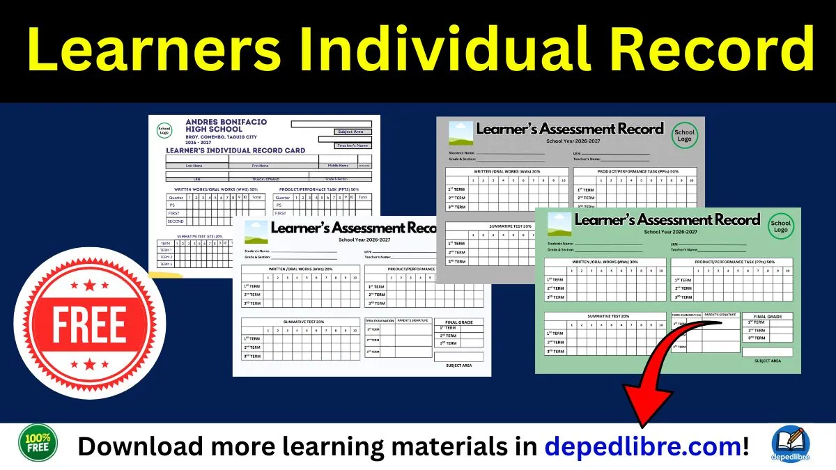 Learners Individual Record Card Template Word 2026-2027 - Download here ...
